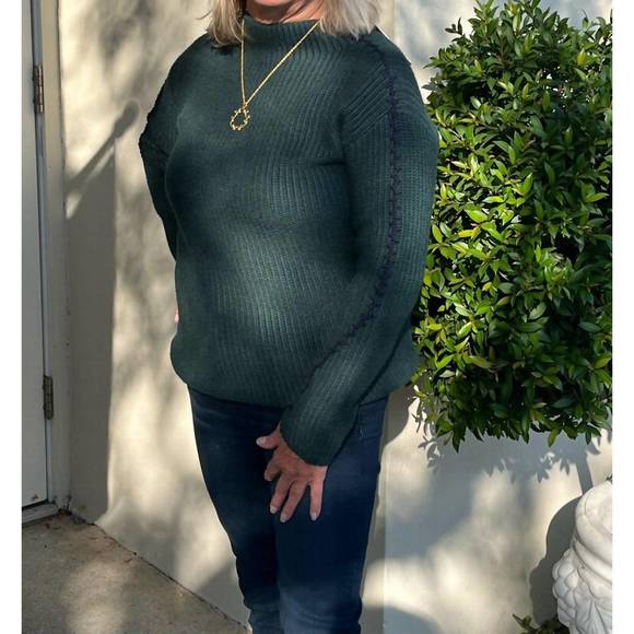 Ost | Sweaters | New Ost Womens Ribbed Mock Neck Sweater In Basil ...